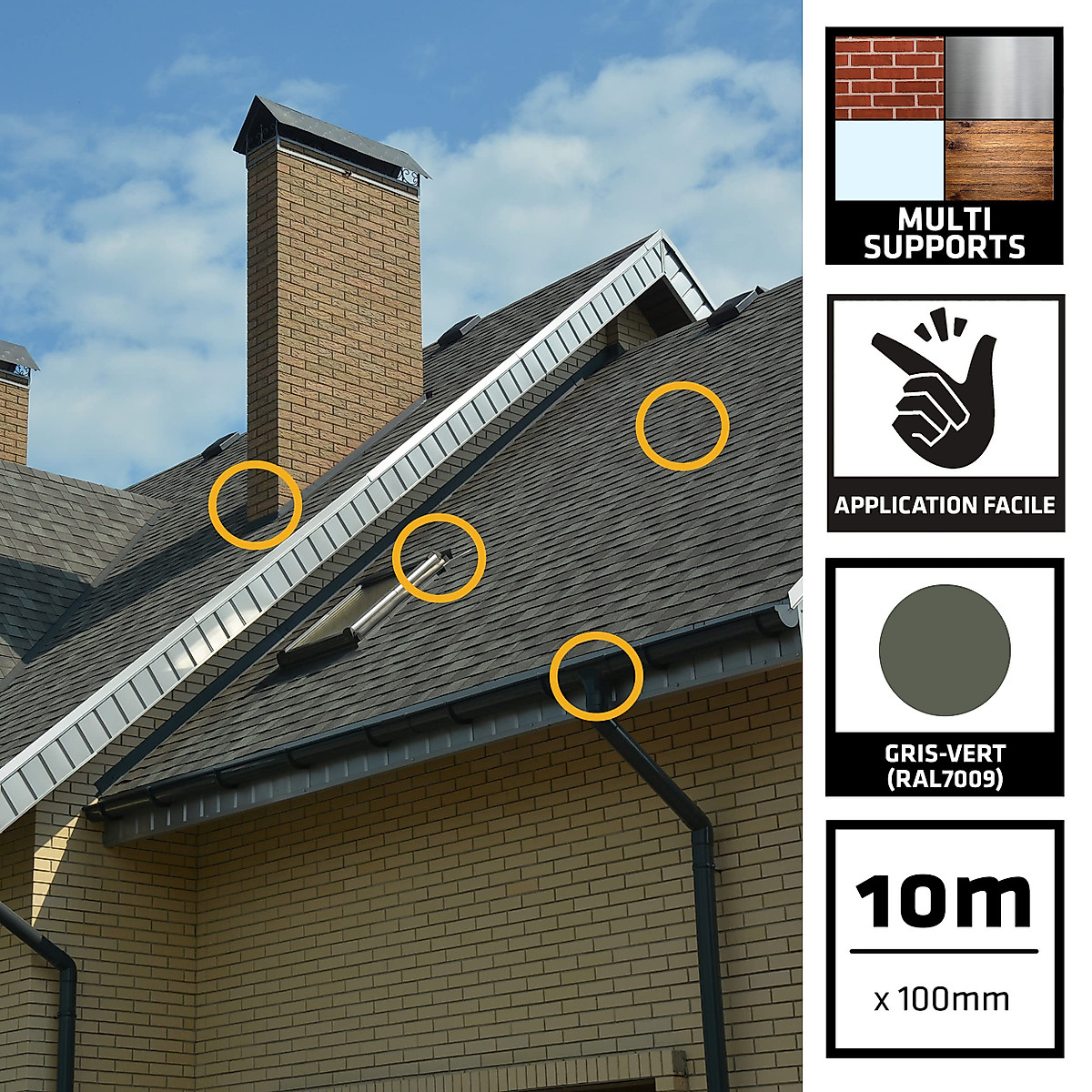 Sika Multiseal, Tear-resistant self-adhesive sealing strip, 100mm x 10m, Gray