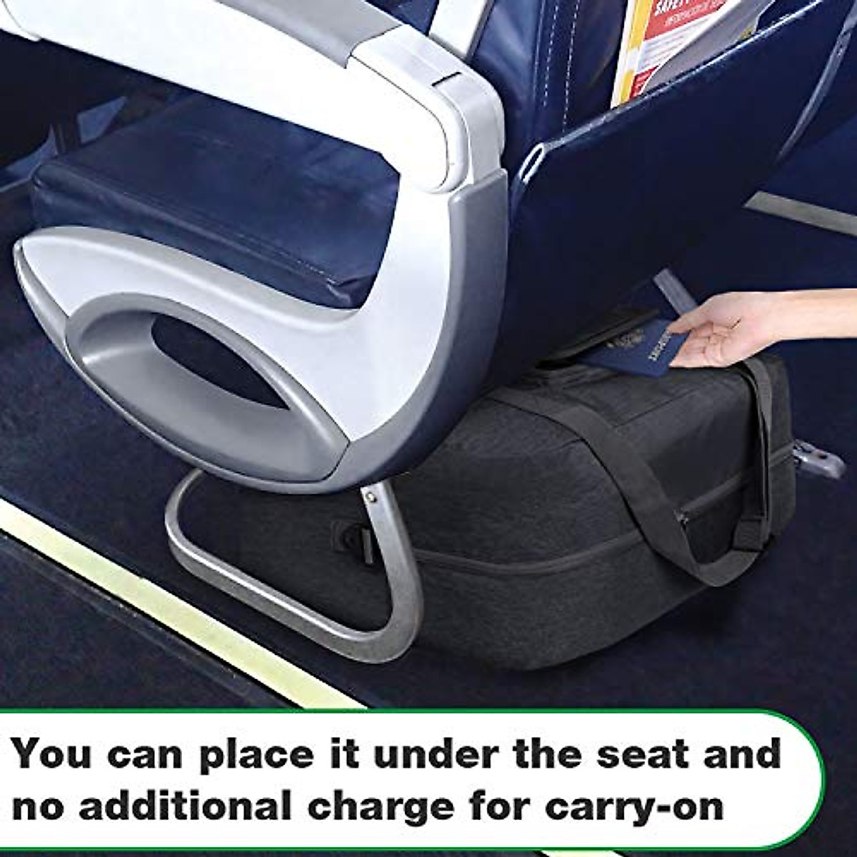 WANDF for Spirit Airlines 18" Foldable Travel Duffle Bag Weekender Bags Carry on Bag for Women Girls (C-Dark Grey Denim)