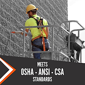 Malta Dynamics Warthog Safety Harness Fall Protection, Tongue Buckle Legs & X-Pad, Full Body Harness, OSHA/ANSI Compliant (Tongue Buckle Legs & X-Pad, Large-XLarge)