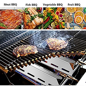 Zemibi 5 PC Heat Shield Tent Plate 17 5/16" Grill Replacement Parts for Charmglow 720-0234, BBQ Repair Kits for Nexgrill 720-0033 720-0234 720-0289 Gas Grill Models, Stainless Steel BBQ Burner Cover