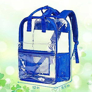 ZLYERT Clear Backpack, Heavy Duty Transparent Bookbag, Large See Through PVC Backpacks for Women and Men - Blue