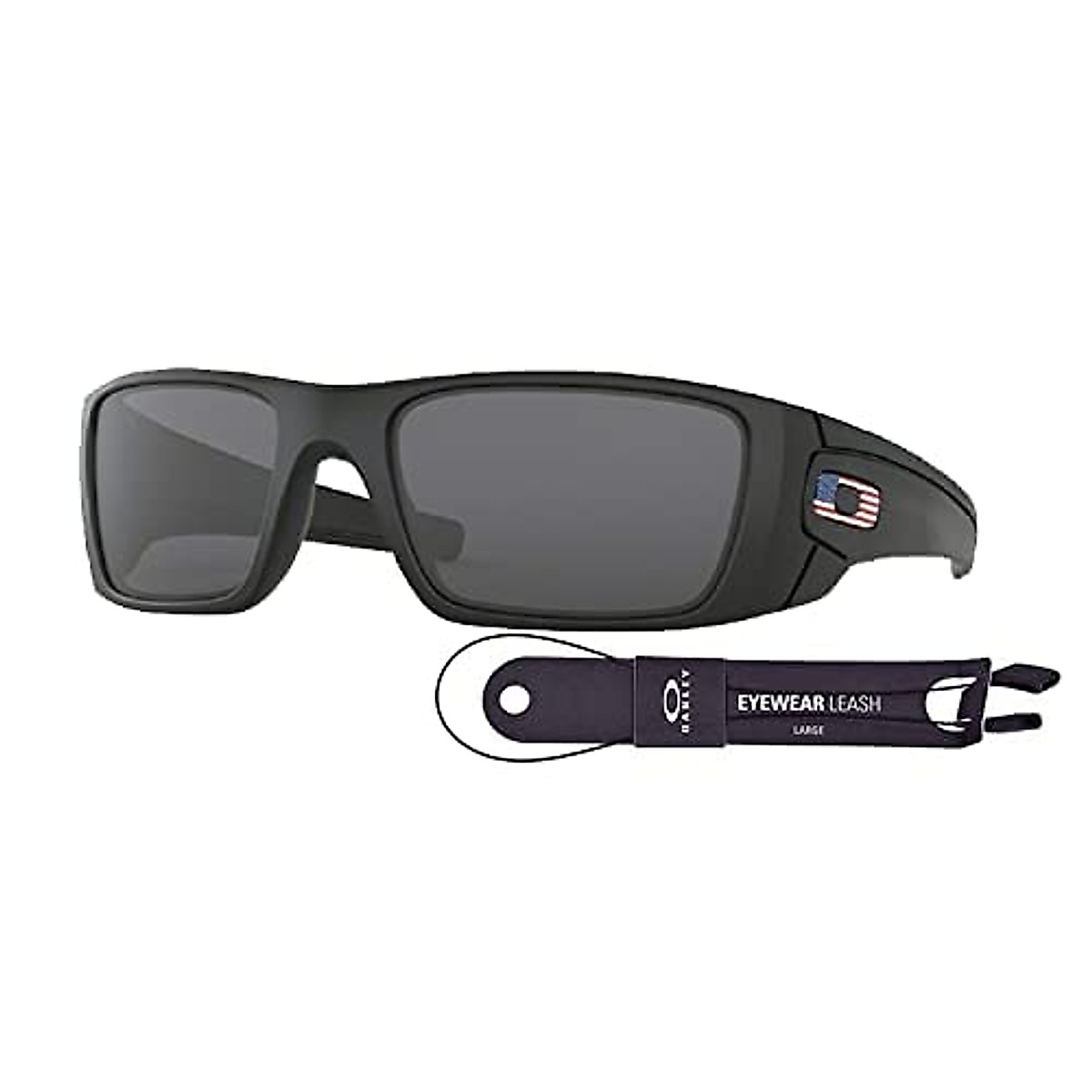 Oakley Fuel Cell OO9096 909638 60M Matte Black/Grey Sunglasses For Men+BUNDLE Accessory Leash Kit + BUNDLE with Designer iWear Complimentary Care Kit
