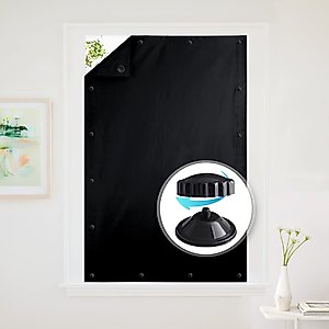 StangH Blackout Blind Shades for Curtain Liners - Temporary Travel Portable Adjustable Light Blocking Curtains for Car/Bay/Roof Window/Sliding Door/Nursery, Black, W51 x L78, 1 Panel