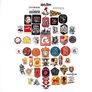 Conquest Journals Harry Potter Gryffindor Vinyl Stickers, Unique Stickers Including Holograms, Waterproof and UV Resistant, Great for All Your Gadgets (120 Pack Variety Bundle)