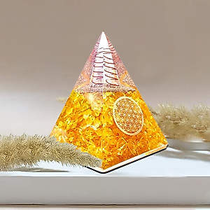 Orgone Pyramid of Success, Citrine Orgonite Pyramid is Healing Crystals for Wealth & Wisdom and Orgonite Pyramid help in Healing Meditation