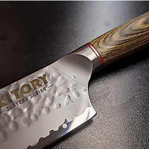 Nakiri Knife 3Layers Series Kitchen Knives Japanese Forged Vegetable Knife Sharp Meat Cleaver Ergonomic Pakkawood Handle Asian Chef Knife for Home and Kitchen 2024 Gifts