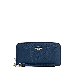 COACH ( C4451 Long Zip Around Wallet in Gold/Denim