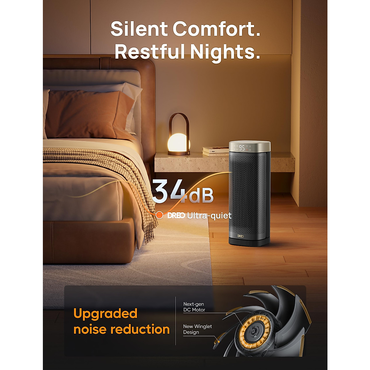 Dreo Space Heaters for Indoor Use, 1500W Fast Heating Ceramic Electric & Portable Heaters with Thermostat, 70° Oscillating with Tip-over & Overheat Protection, Remote, 12H Timer, for Office Bedroom