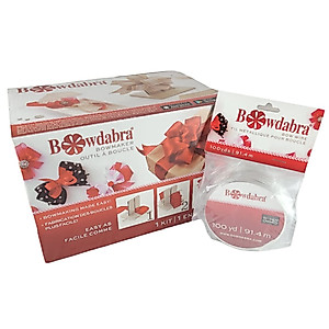 Bowdabra Bow Maker Kit, Large Bundle with 100yd Silver Bow Wire for Creating Ribbon Gift Bows, Swags, Decorations, Hair Bows, Party Favors, Corsages, Wreath Bows, Christmas Decor