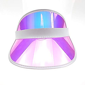 Surkat Plastics Clear Translucent Sun Visor Hat Golf Beach Tennis Poker Sun Visors Caps UV Protection Colorful Headband Sun Shade Hat