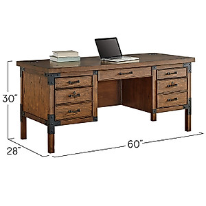 Martin Furniture HALF PEDESTAL DESK, Brown