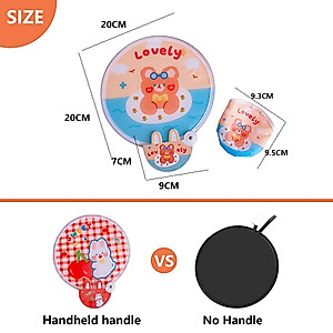 Heseyomo 6pcs Folding Hand Fans for Women, Foldable Mini Cloth Portable Fan Gift with Handle