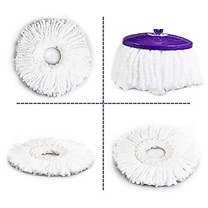 Goplus 2 Pieces Mop Replacement Head Spin Microfiber Magic Mop Refill 360° Spinning