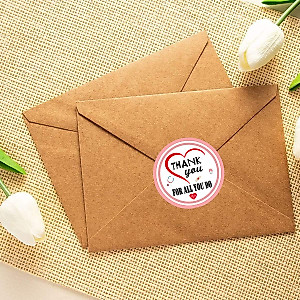 YOUOK Healthcare Workers Thank You Sticker,1.5 inch Thank You for All You Do Healthcare Workers Labels for Nurses,Doctors EMTs Essential Workers,Gift Card Set with Envelopes (500 Pcs)
