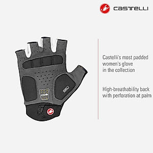Castelli Women’s Roubaix Gel 2 Glove for Road and Gravel Biking I Cycling, Light Black, X-Small