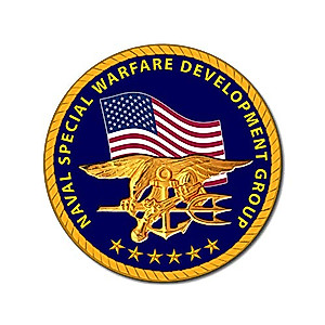 Round Naval Special Warfare Development Group Sticker (DEVGRU Seal Insignia Logo Navy Trident Vinyl (3 inch)