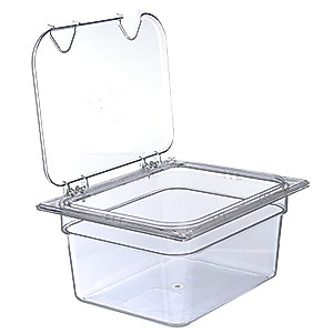 Carlisle FoodService Products Storplus 1/2-Size Food Pan for Catering, Buffets, and Restaurants, Polycarbonate 6 Inches Deep, Clear