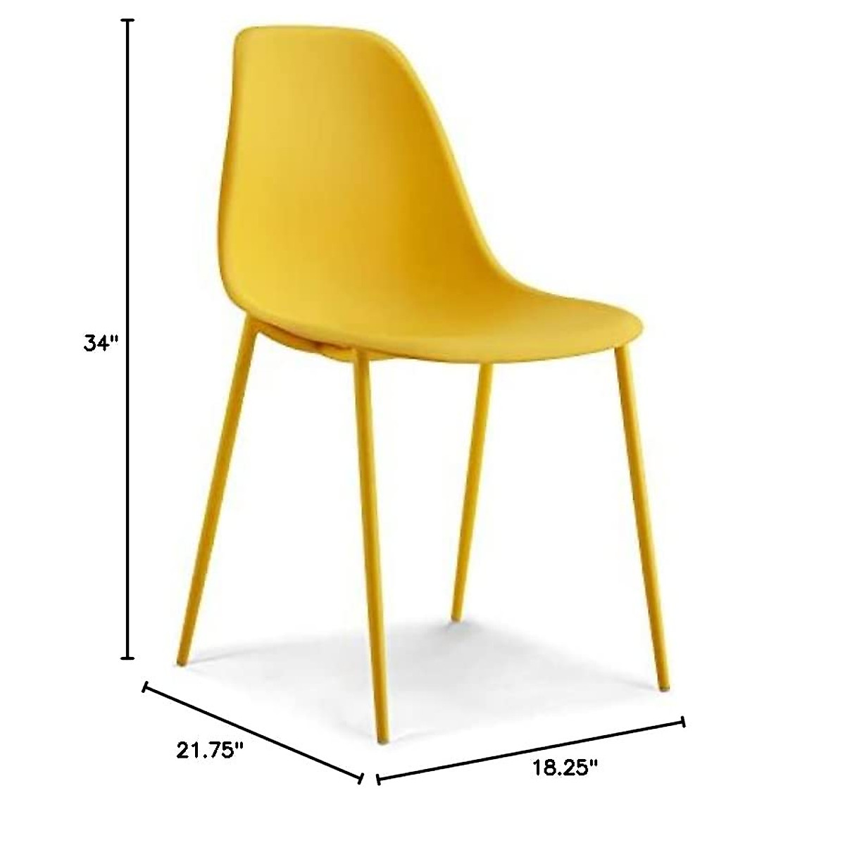 Poly and Bark Isla Chair in Sunburst Yellow (Set of 4)