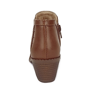 Soda Chance-2 Kids/Children/Girls Perforated Cut Out Stacked Block Heel Ankle Booties (Tan, us_footwear_size_system, little_kid, women, numeric, medium, numeric_2)