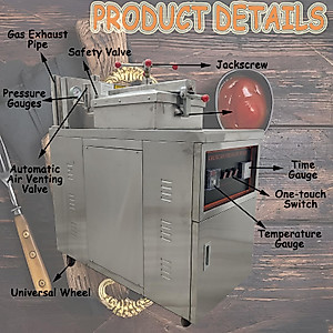 Banfluxion 110V CNC High Pressure Fried Chicken Stove 45L Commercial Deep Fryer Stainless Steel Fried Duck Chicken Stove with Liquefied Petroleum Gas and Triple Safety Valve Protection