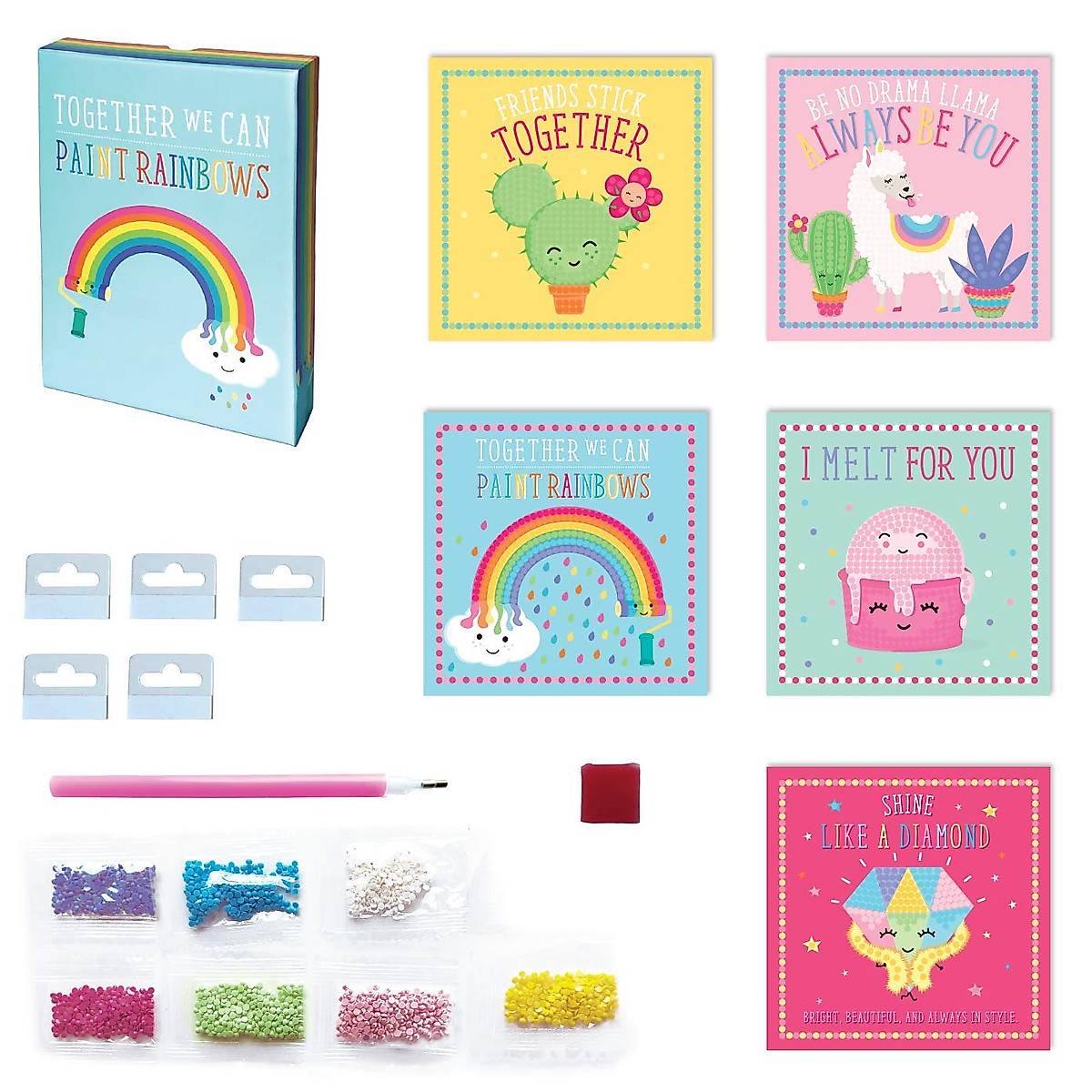 BOX CANDIY Totally Deco Llama Love String and Pom Pom Art Set in Keepsake Box to Make and Display