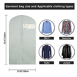 Garment Bags Suit Bag for Closet Storage (Set of 4)Dress Bags Hanging Garment Bag for Storage or Travel- 24''×44''/4Pack