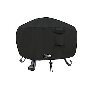 Taruimoo Fire Pit Cover Round for Fire Pit 22- 48 Inch,Outdoor Full Coverage Patio Round Firepit Cover with Built-in Vents ,Waterproof Dustproof Anti UV and Tear Resistant (36" D x 22" H)