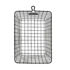 Spectrum Wire Small Basket with Label Plate (Industrial Gray) - Storage Bin & Décor for Bathroom, Closet, Pantry, Under Sink, Toy, Shelf, Kitchen, & Nursery Organization