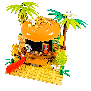 General Jim's Paradise Burger Modular Building Blocks Set | Intricate and Colorful Burger in Paradise Brick Building Experience