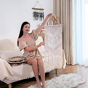 BOHO11 Boho Wall Decor Handcrafted Seagrass Boho Baskets Large Rustic Farmhouse Wall Decor; Round Woven Wicker Above Sofa or Bed Wall Decor (SeaVibe BOHO)