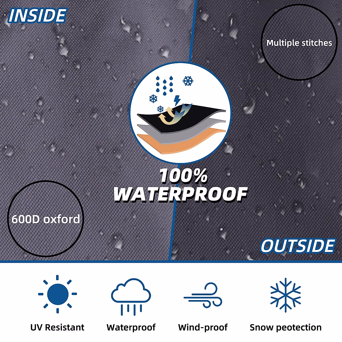 JESTOP Generator Cover Waterproof 32“L×24”W×24"H, Heavy Duty Snow/UV/Wind Proof 600D Oxford Universal Outdoor Protector Cover While Running, for Most Portable Generators Covers 5000-10000 Watt, Black