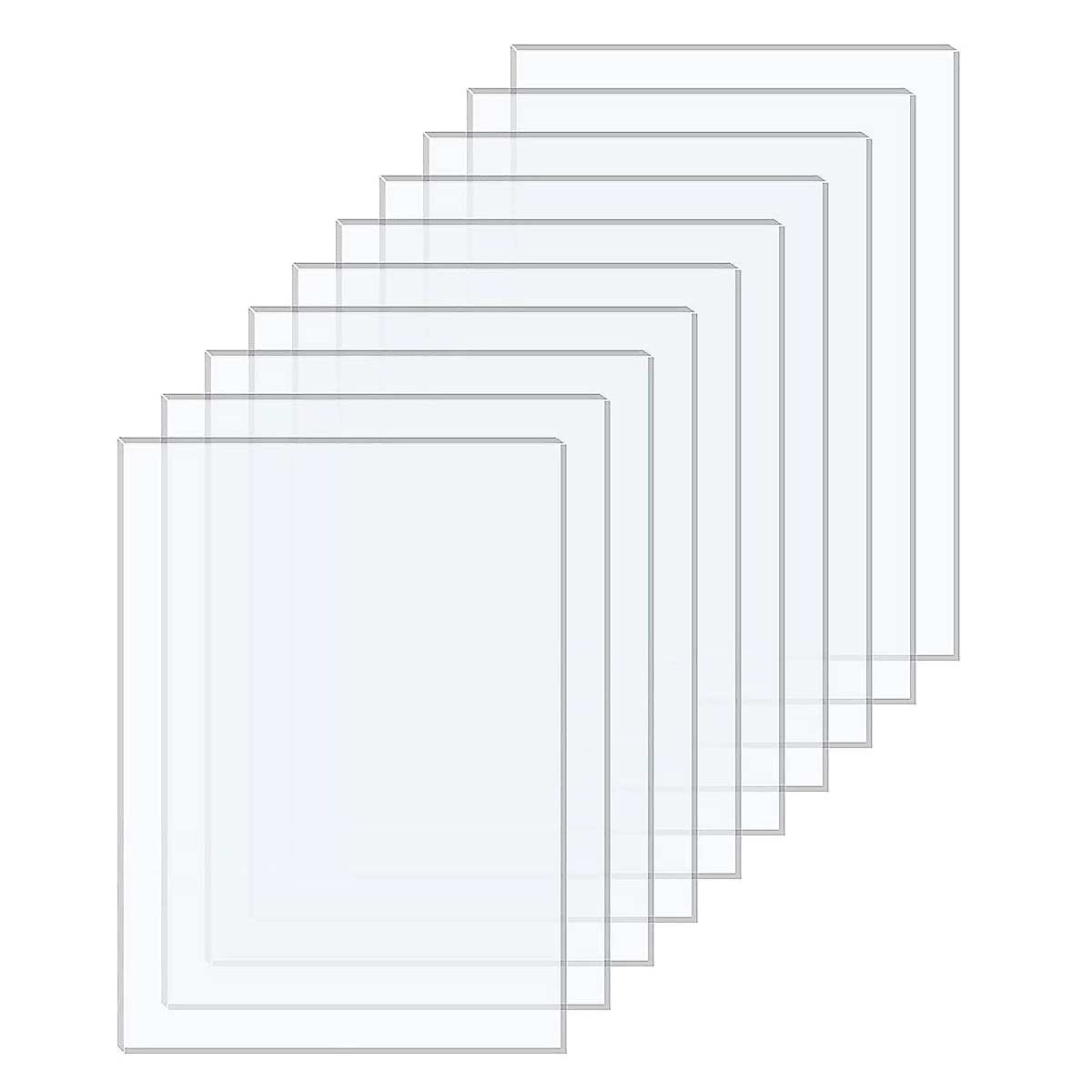 DisplayBug Plexiglass Sheets Pack of 10 Durable PET Panels for Poster & Picture Frames, Arts & Crafts Plastic Sheeting Protective Sheet Barrier Made in USA (10, 5X7)