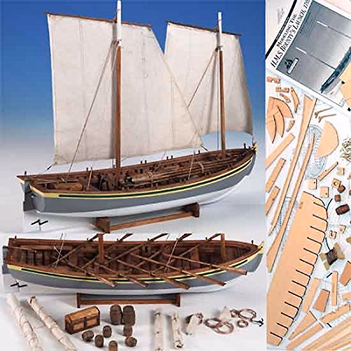 Model Shipways Wood HMS Bounty Launch 1:16 Plank-on-Frame Kit MS1850 - Model Expo.