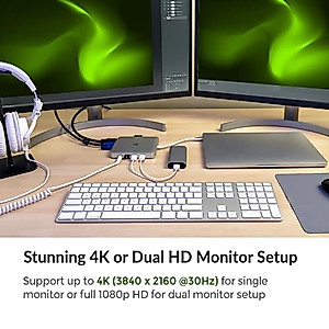 IOGEAR Compact USB-C Docking Station with PD Pass-Thru (GUD3C03)