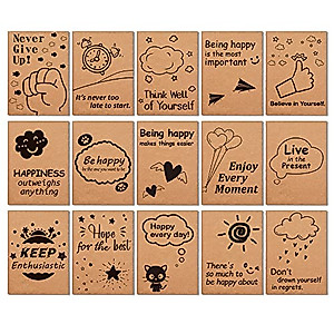 feela 15 Pack A6 Kraft Notebooks, 15 Designs Cute Mini Pocket Notebooks and Journals, Lined Motivation Small Journal Notebook Notepad Bulk for School Supplies Women Taking Memos, 4.1X5.8 in, 80 Pages