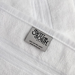 Sweet South by 1888 Mills 4-Piece Bath Towel Set, White | Made in The USA, 100% Cotton Loops