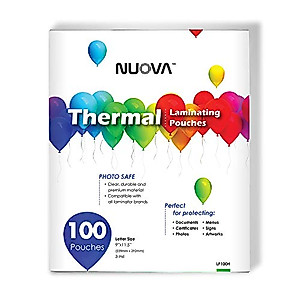 Nuova Premium Thermal Laminating Pouches, 9" x 11.5"/Letter Size/3 mil, 200 Pack (LP200H) & Premium Thermal Laminating Pouches 9" x 11.5", Letter Size, 3 mil, 100 Pack (LP100H)