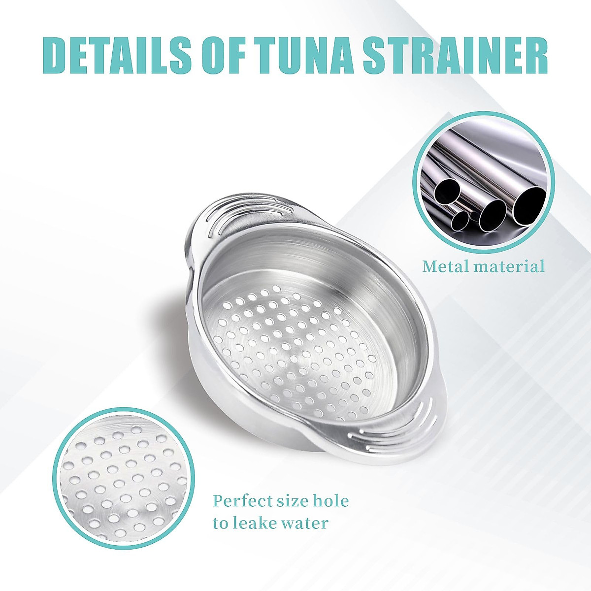 XFVFXZZ Tuna Strainer - Can Strainer - Food Strainer, Can Colander, Easy To Clean, Eco-friendly,Tuna Can Strainer Food-Grade(2 Pieces)