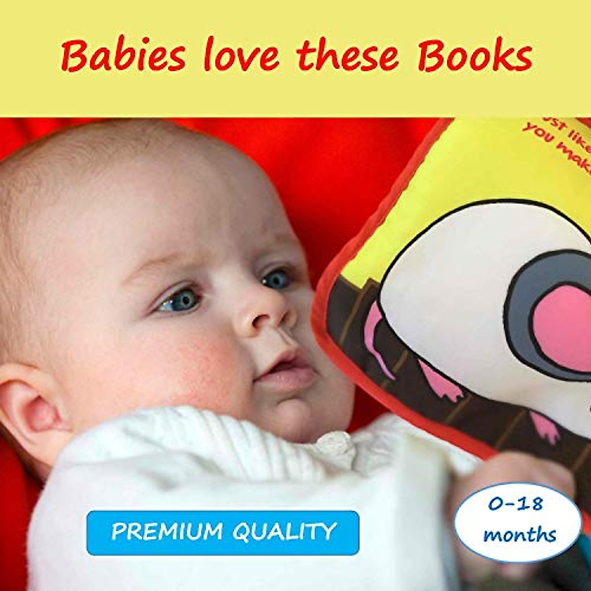 ToBe ReadyForLife Stimulating Baby Books 0-6 Months and 6-12 Months Infants - Crinkle Books for Babies - Toys Gift for 1 Year Old - Soft Cloth Animals Books for Baby Gift (2-Pack)