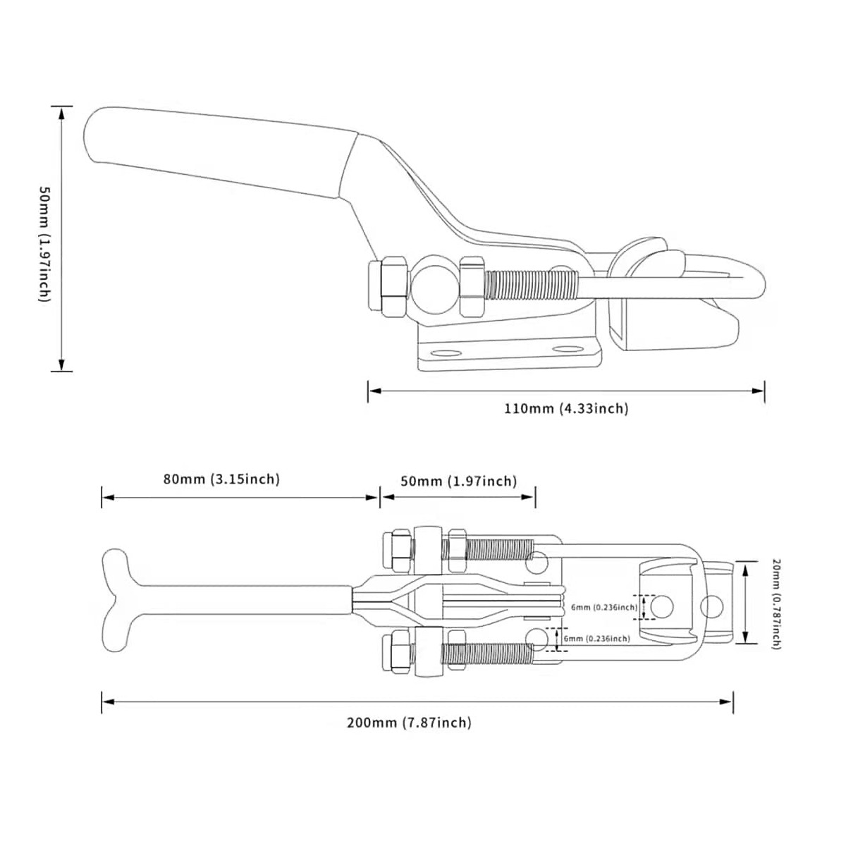 5Pack 2000lbs Toggle Clamp 431,Heavy Duty Toggle Latch Clamp for Latch Lock,Self Latch Toggle Latch Action Lock for Tire Carrier Latch,Smoker Lid Latch,Cam Clamp Latch Pull Latch,Draw Latch Hardware.