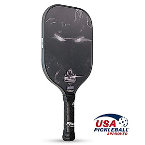 Phantom Sniper 13mm Carbon Fiber Elongated Body Pickleball Paddles - Max Grit and Spin - USAPA Approved – Pickleball Rackets - Pickle-Ball Equipment with Polypropylene Core – Lightweight (Steel)