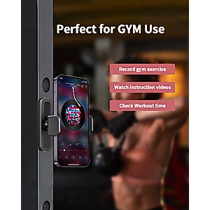 APPS2Car Gym Magnetic Phone Holder, 360 Adjustable, Compatible with 4.7-6.5" Smartphones, Alloy Base and Joint, Black