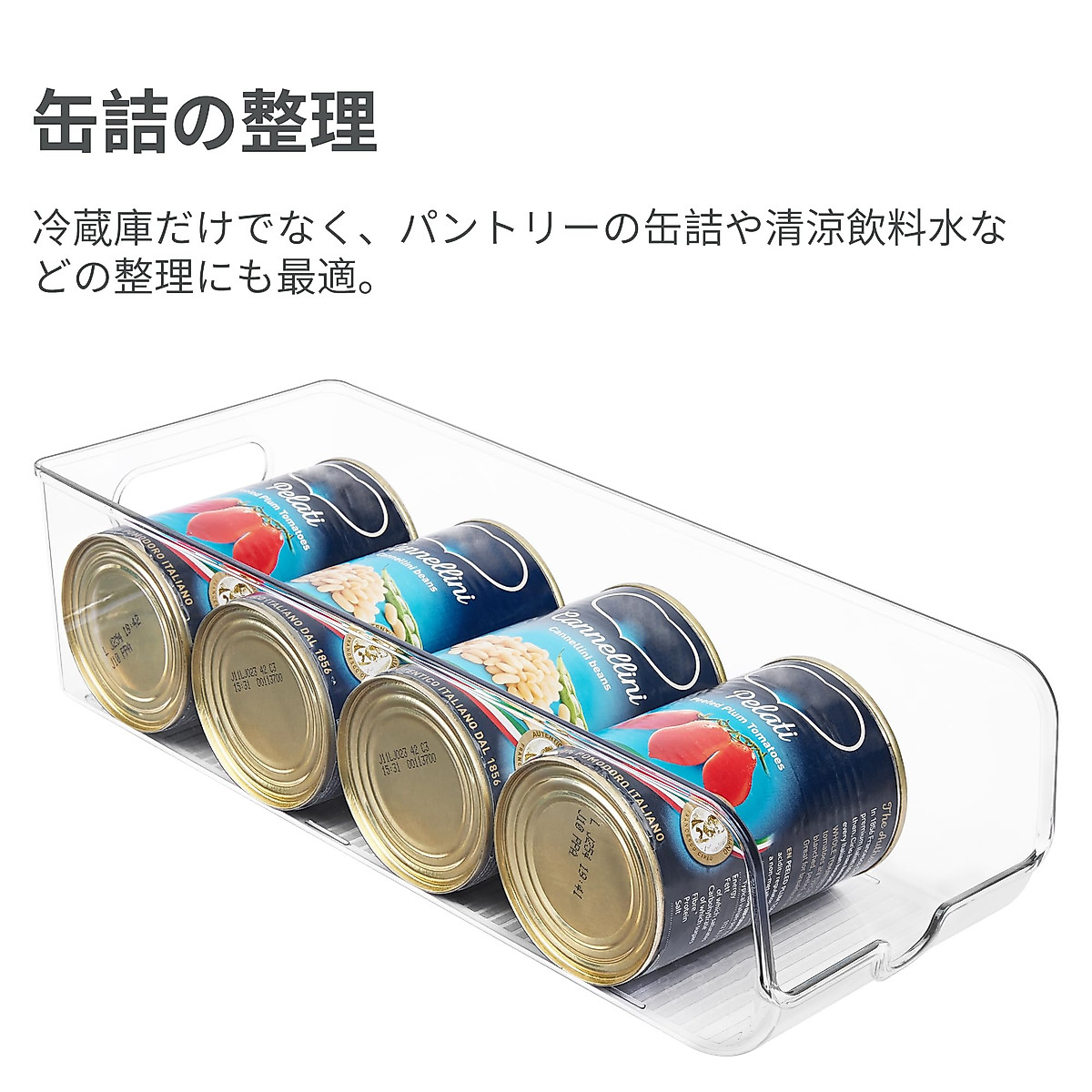 Vtopmart 4 Pack Soda Can Organizer for Refrigerator, Fridge Drink Can Holder for Pantry, Fridge Can Dispenser, Can Organizer Bins Clear