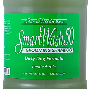Chris Christensen SmartWash 50 Grooming Shampoo Jungle Apple, Groom Like a Professional, Delightfully Fragranced and Concentrated, Suitable for All Coats, Made in The USA, Gallon