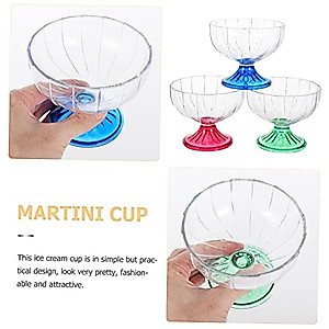 KOMBIUDA 3pcs Ice Cream Cup Mini Baking Cups Dessert Bowls Disposable Glass Trifle Bowl Cupcake Containers Footed Martini Glass Ice Cream Cups Juice Cup Party Drinking Cup Smoothie Cup Rum