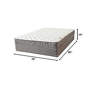 Greaton, 8-Inch Gentle Firm Supportive Yet Remarkebly Comfortable Innerspring Mattress & 8" Wood Box Spring Set, King