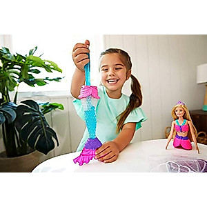 Barbie Dreamtopia Slime Mermaid Doll with 2 Slime Packets, Removable Tail and Tiara, Makes a Great Gift for 3 to 7 Year Olds, multi color (GKT75)