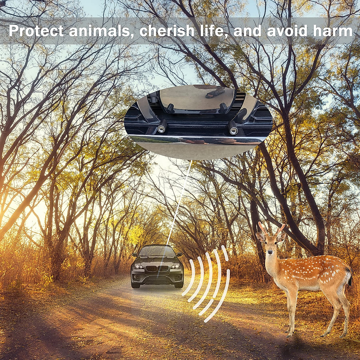 SINGARO 8 Pack Car Deer Whistle Warning for Car Horn Unit, Deer Whistle for Vehicles with Rubber Pads, Car Exterior Accessories, Suitable for Cars, Trucks, Motorcycles