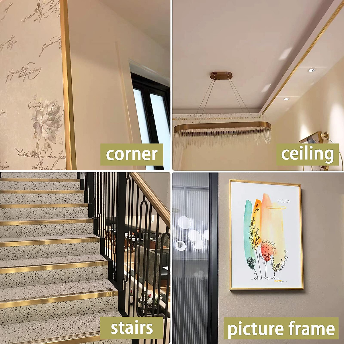 Trimold L Molding Stainless Steel Corner Guards with 90° Angle for Wall Cabinet Baseboard Protection and Decoration, 0.98ft x 0.59in (20pcs)