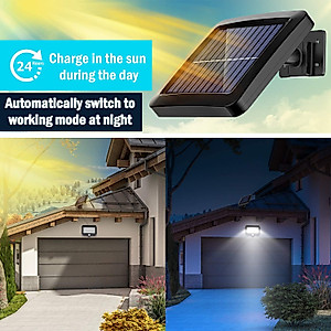 MPJ Solar Light Outdoor, 56 LED Solar Light Outside with Motion Detector, IP65 Waterproof, 120° Lighting Angle, Solar Wall Light for Garden with 16.5ft Cable